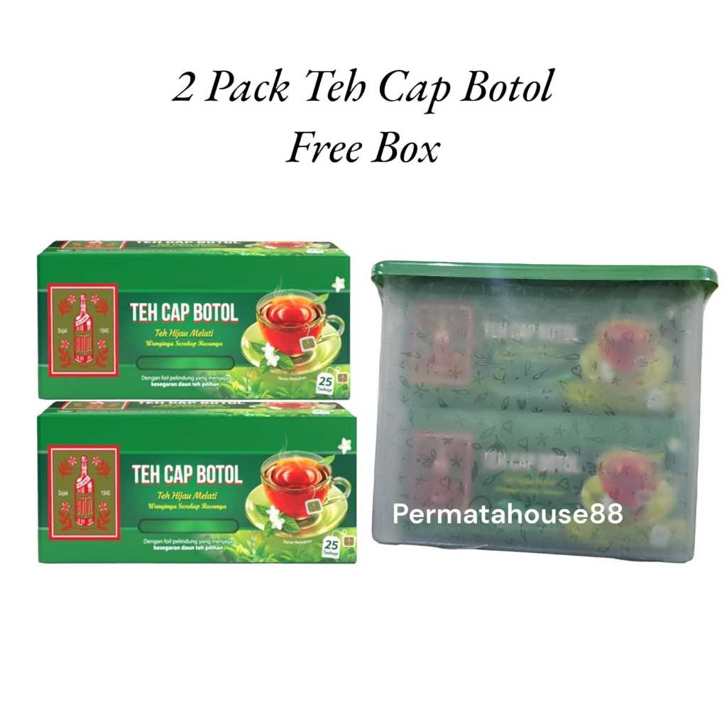 Jual Promo Teh Cap Botol 2 Pack Gratis Box | Teh Celup Cap Botol 25 ...