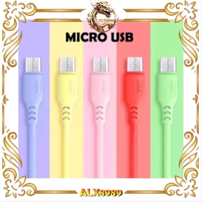 Jual Kabel Data Macaron Color Micro USB Fast Charging 1 Meter kabel cas ...