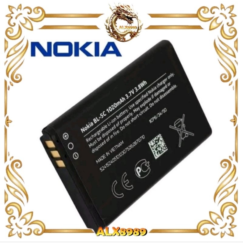 Jual baterai Batterai / batre /bat Nokia ( BL-5C / BL-4C ) Hitam ...