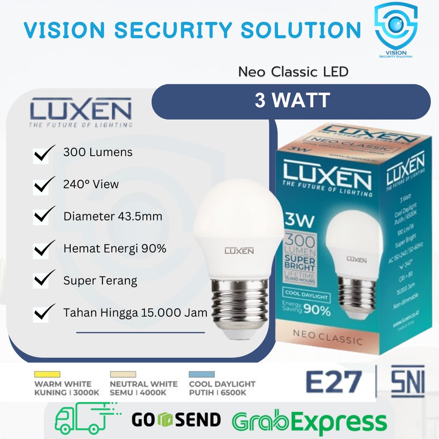 Jual Luxen NEO Classic LED Bulb 3 Watt - Lampu LED - Garansi Resmi ...