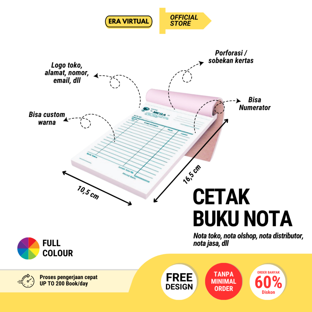 Jual NOTA CUSTOM (Pembuatan Buku Nota) FREE DESIGN | Shopee Indonesia