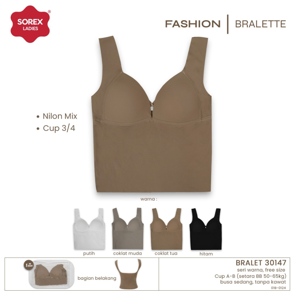 Jual Sorex Bralette Freesize Setara Cup A-B Cup ¾ Busa Sedang Tanpa Kawat Seamless Bralette ...