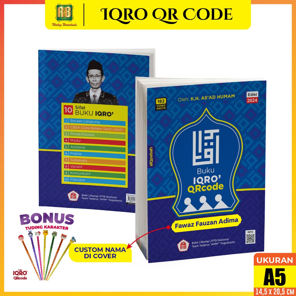 Jual Buku IQRO QRCode Edisi Milenial 2024 Cara Cepat Belajar Membaca Al ...