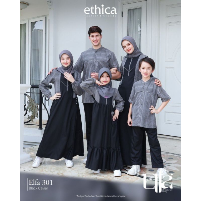 Jual Ethica - Sarimbit Set Keluarga Black Caviar by Ethica | Gamis ...
