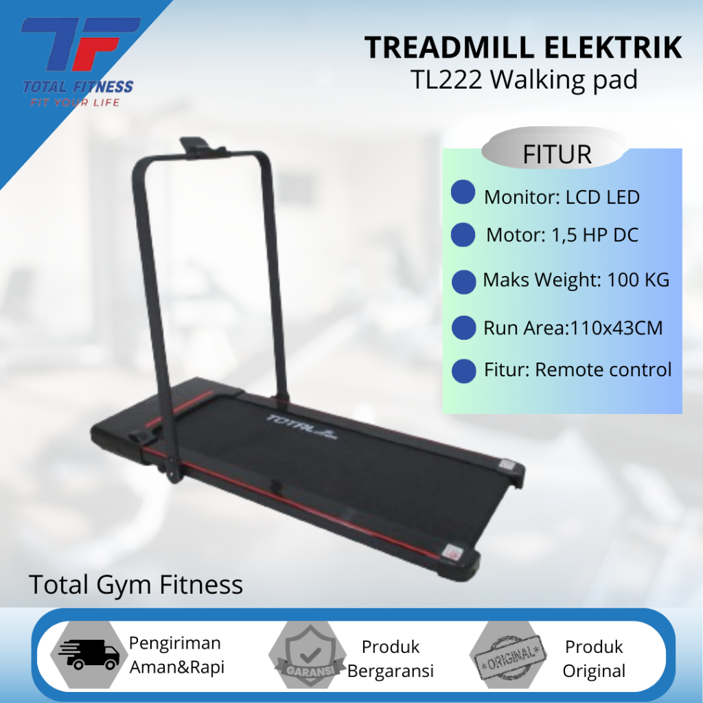 Jual Treadmill Elektrik TL 222 Walking Pad Total Fitness daya listrik ...