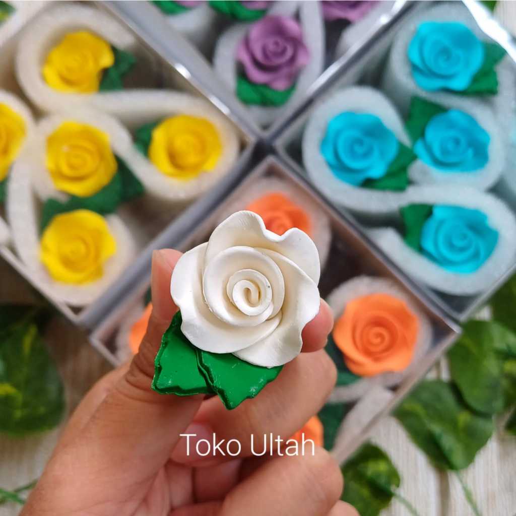 Jual Gumpaste Bunga Mawar Edible (Bisa Dimakan) Untuk Hiasan / Topper Kue Ulang Tahun / Ultah 1 ...