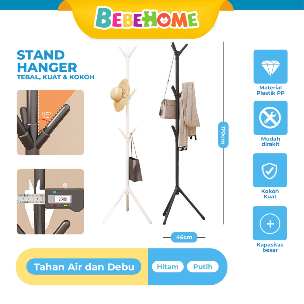 Jual Hongzhuo By Bebehome Stand Hanger Gantungan 9 Hook Rak Gantungan ...