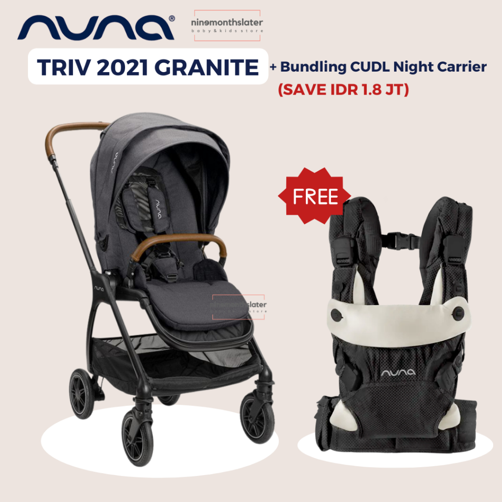 Jual Nuna Triv Stroller Timber / Granite 2021 FREE Carrycot / Nuna Cudl ...