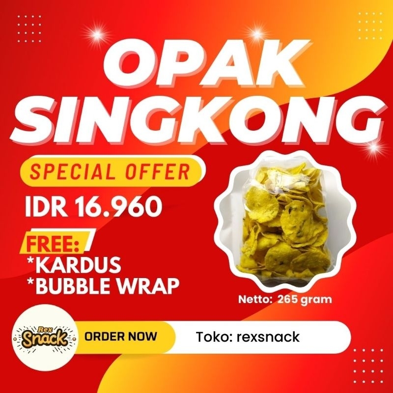 Jual Snack Camilan Opak Singkong / Kerupuk Singkong / Matang 265 gram ...