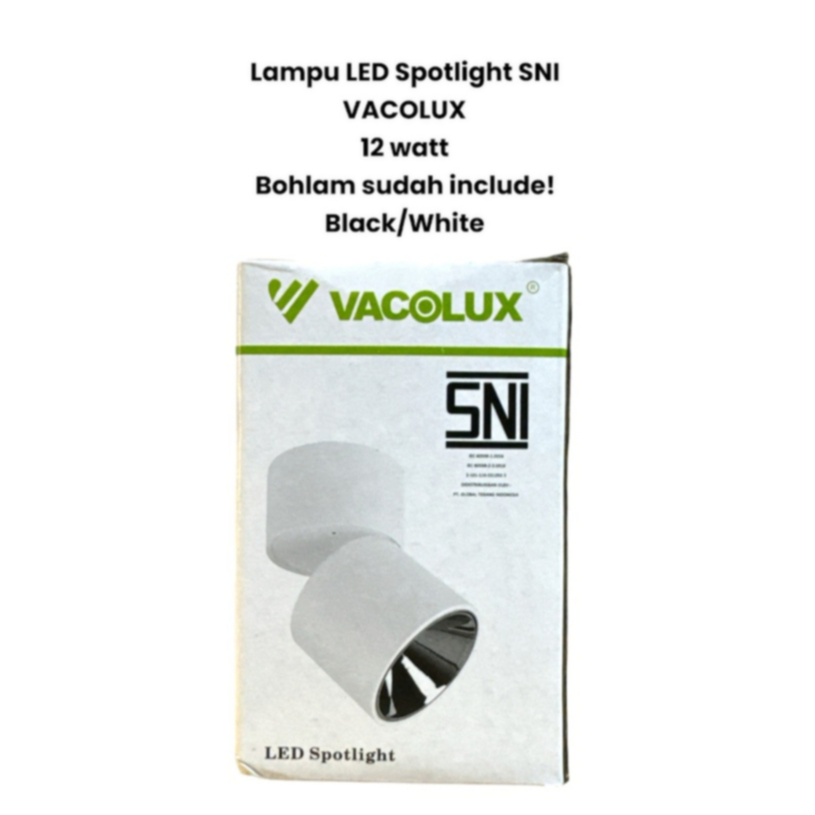Jual Lampu LED Spotlight SNI VACOLUX 12 Watt Black/White | Shopee Indonesia