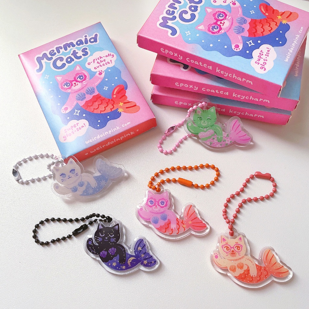 Jual weirdoinpink - Mermaid Cats - Surprise Mystery Blind Box, Epoxy ...