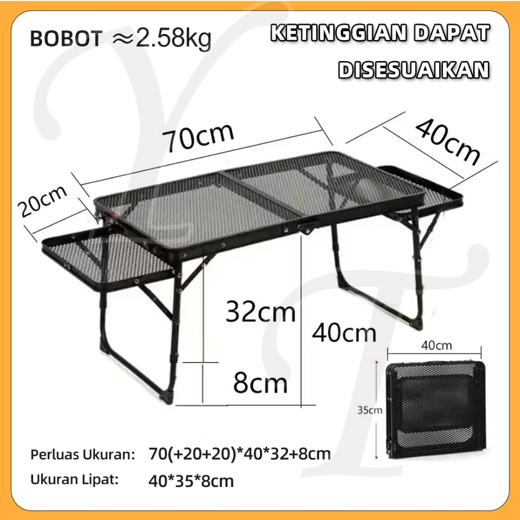 Jual JOY Meja lipat Grid Meja Lipat Piknik Meja Outdoor Aluminium Portable Praktis Serbaguna ...