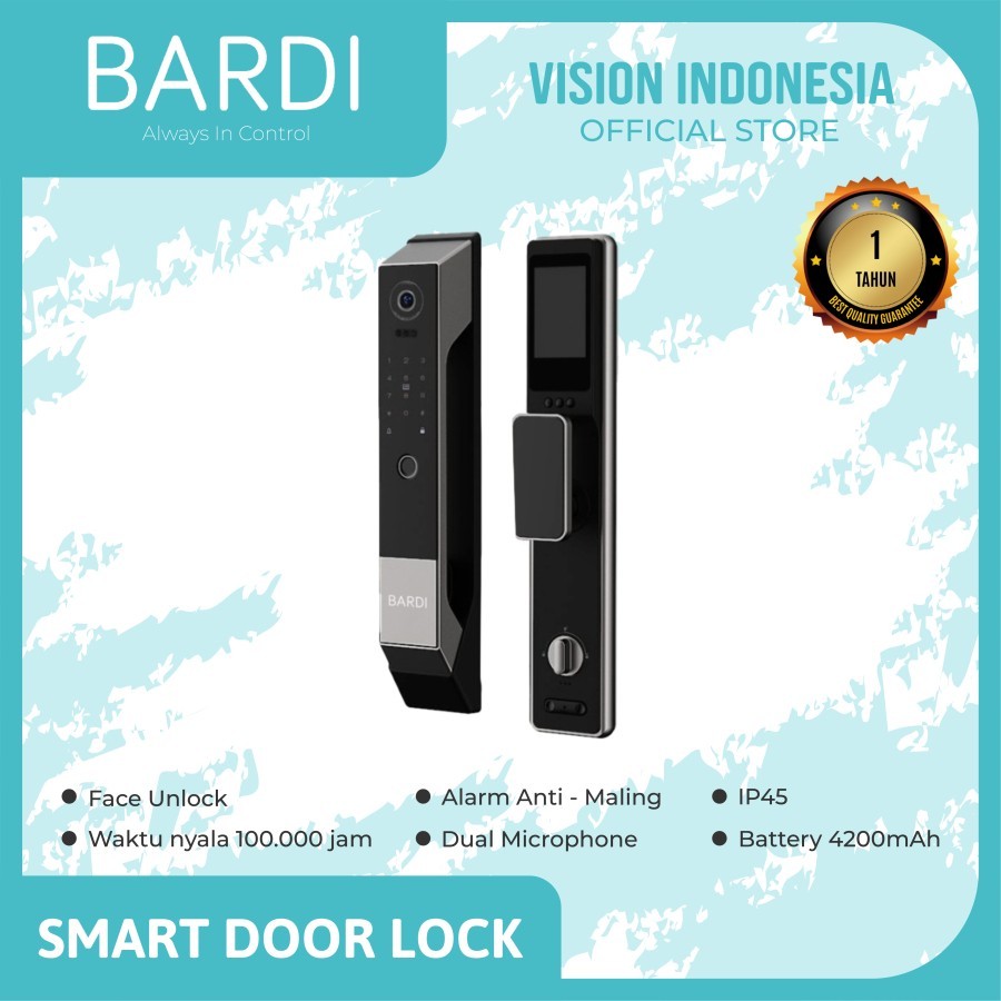 Jual BARDI SMART DOOR LOCK WITH FACE RECOGNITION WIFI - HANDLE DOORLOCK ...