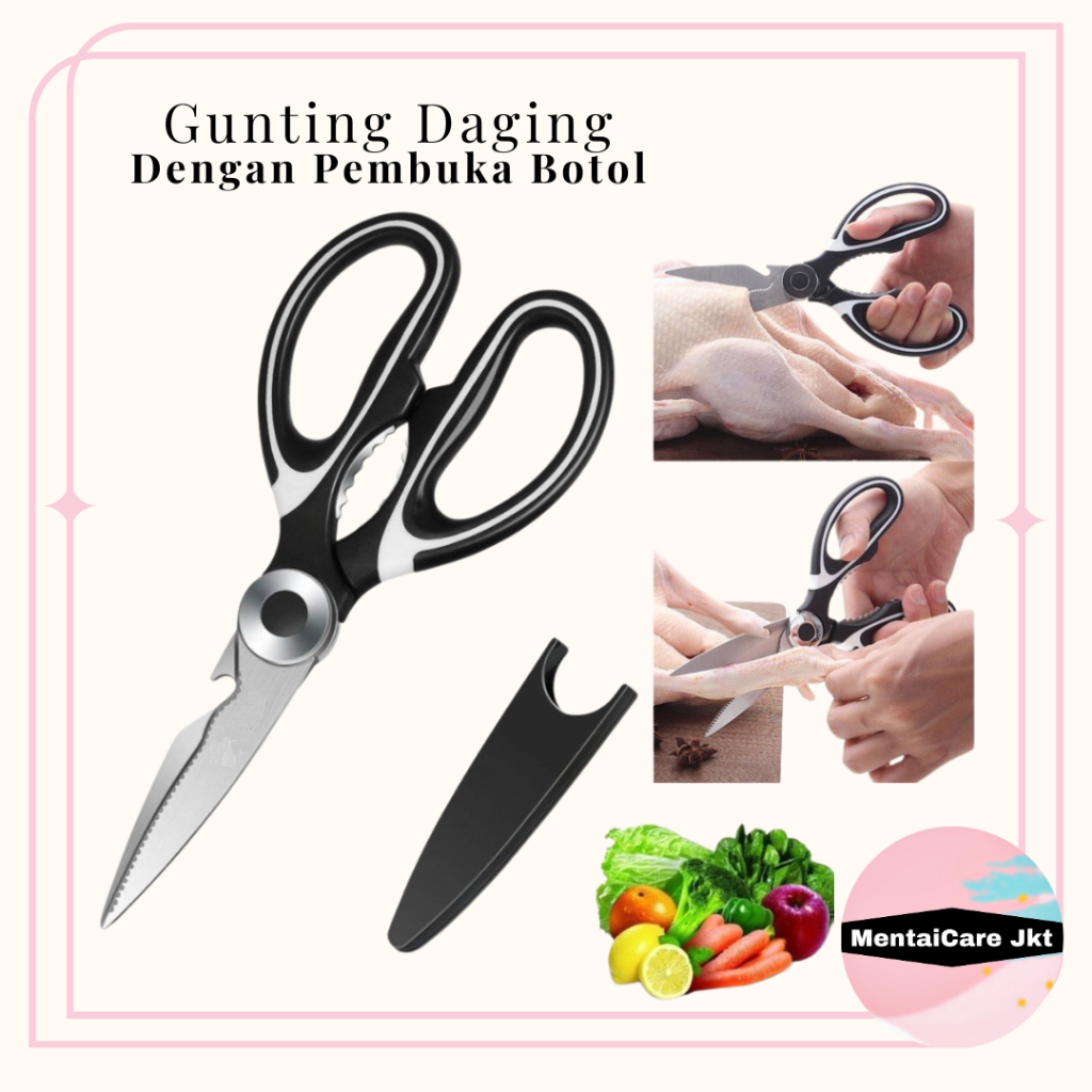 Jual Gunting Tajam Serbaguna Gunting Dapur Untuk Daging Ikan Ayam Sayur ...