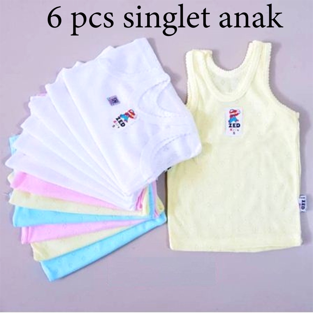 Jual Singlet Anak laki laki isi 6 pcs Kaos dalam Anak Cewek Cowok ...