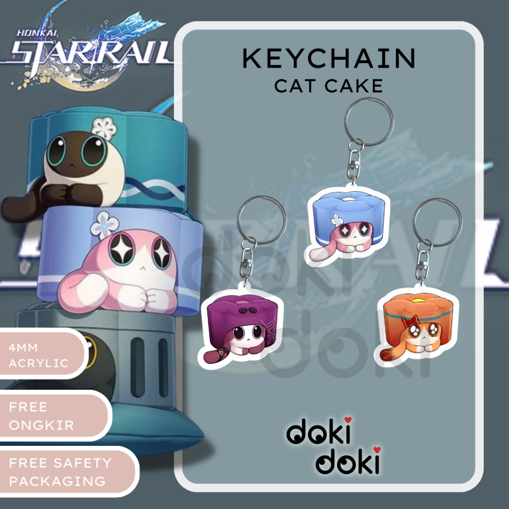 Jual GANTUNGAN KUNCI KEYCHAIN RUAN MEI CREATION CAT CAKE HONKAI STAR ...