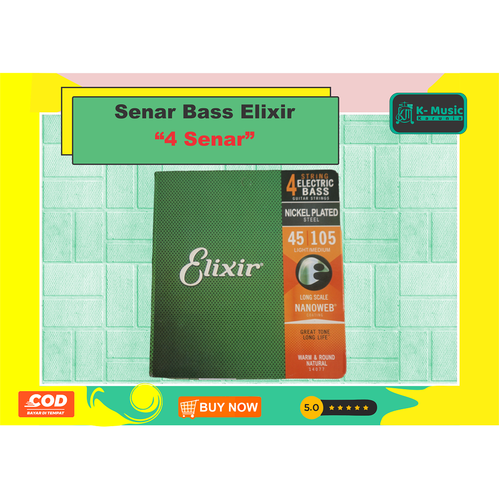 Jual Senar set Bass Elektrik Elixir 4 String 45 - 105 nickel plated steel | Shopee Indonesia
