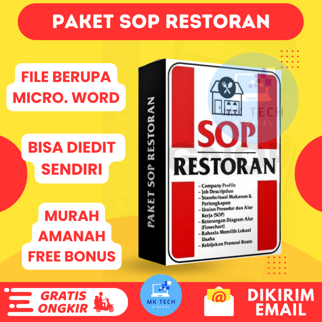 Jual Paket SOP RESTORAN - Standar Operasional Prosedur Usaha Restaurant ...