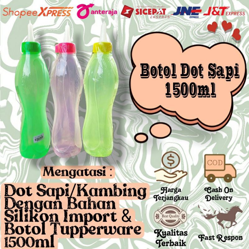 Jual Botol Dot Sapi/Kambing Silikon Import Botol Tupperware 1500ml ...