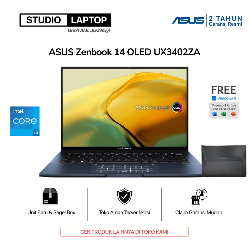 Jual ASUS Zenbook UX3402ZA EVO Core i5-1240P [ RAM 16GB 512GB SSD - 14 ...