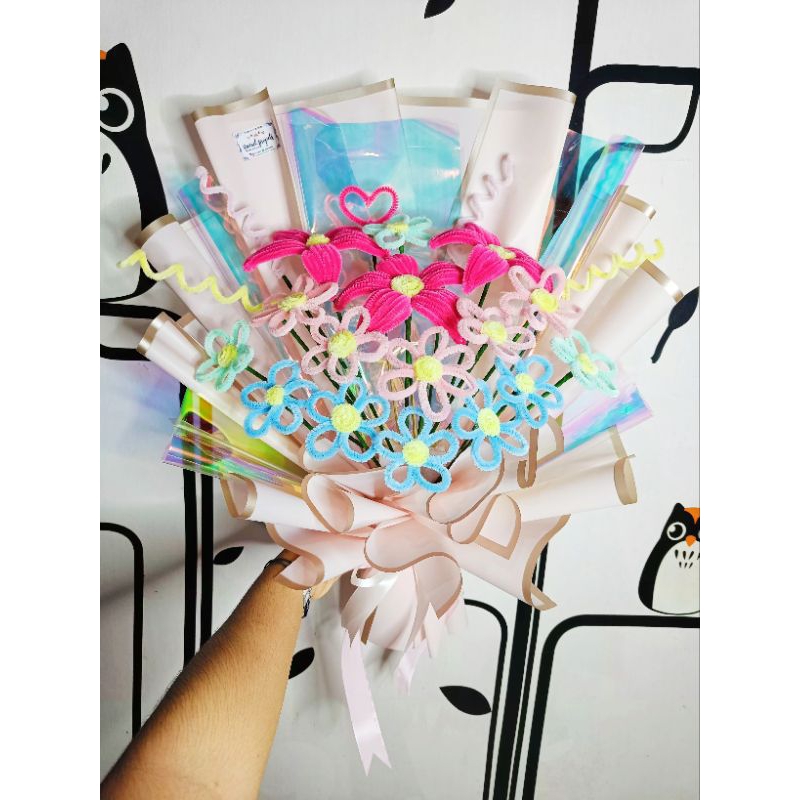 Jual [WP] Buket Bunga Kawat Bulu Mercy/ Buket Pipe Cleaner/ Bucket ...