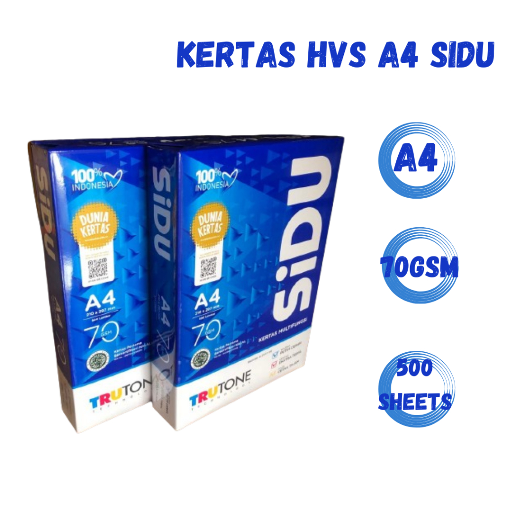 Jual KERTAS HVS SIDU A4 70Gsm / Kertas Fotocopy Kertas Pint Termurah ...