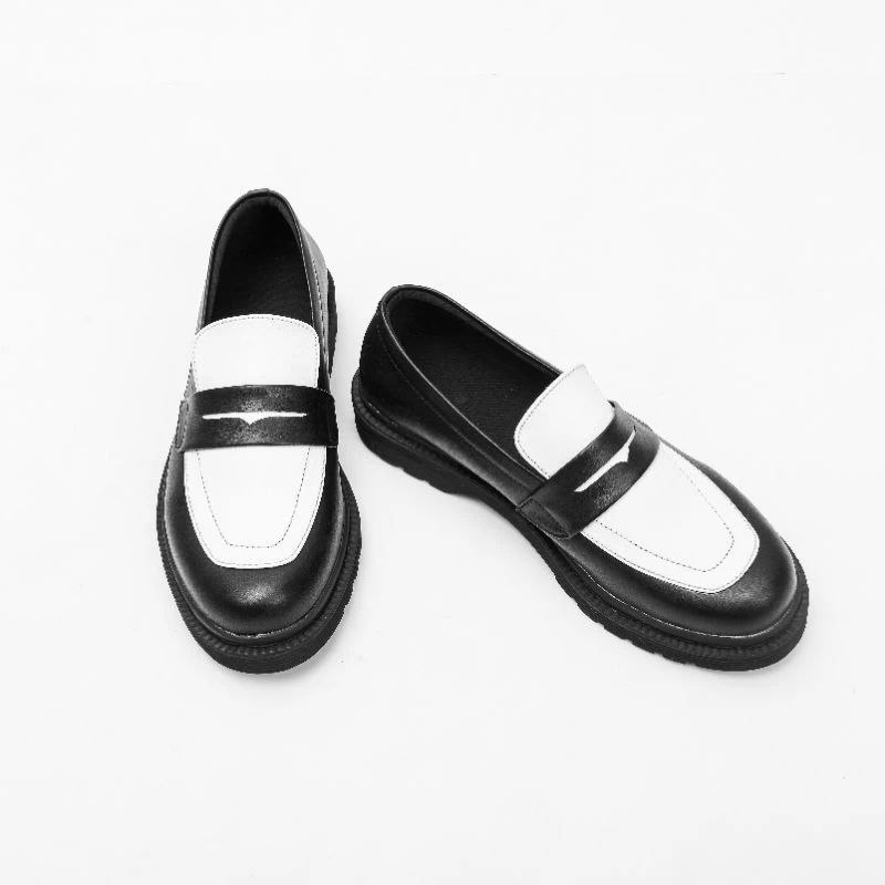 Jual Sepatu Penny Loafers Kombinasi Docmart Tassel Dasi Putih Pria ...