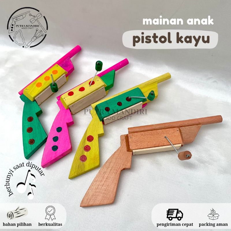 Jual Mainan Anak Pistol Kayu Mainan Etek Jadul Tembakan Kayu ...