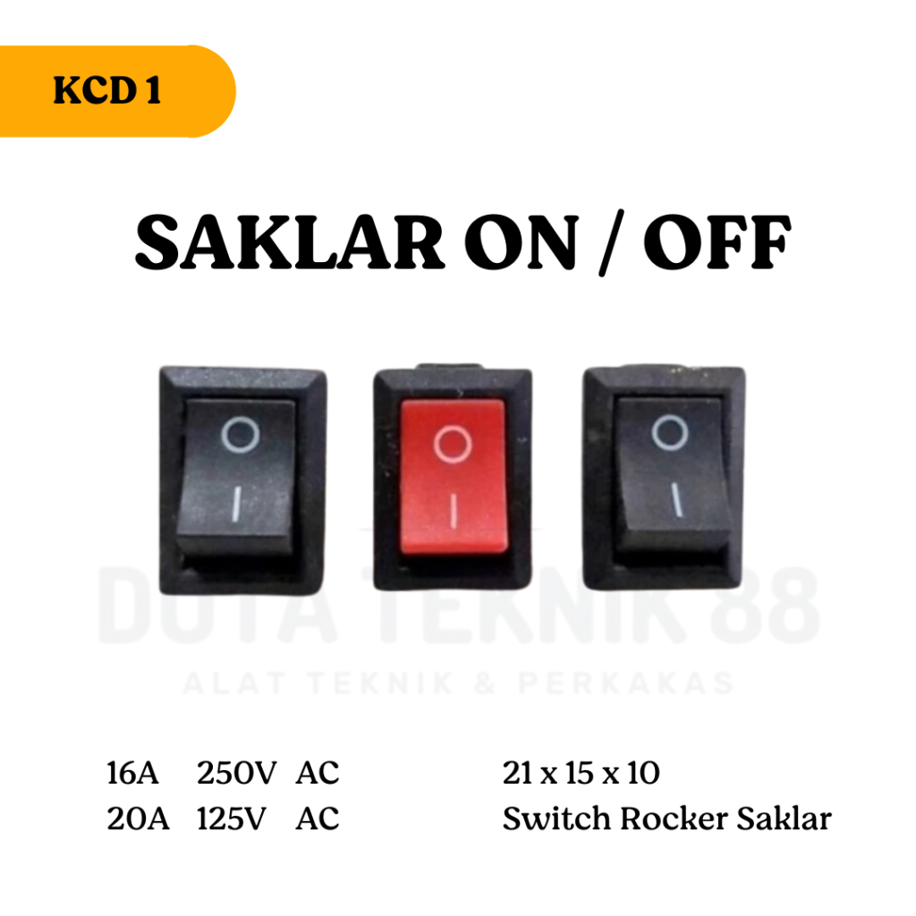 Jual Saklar/Rocker Switch 2 pin/kaki ON/OFF 21x15mm Saklar Dispenser ...