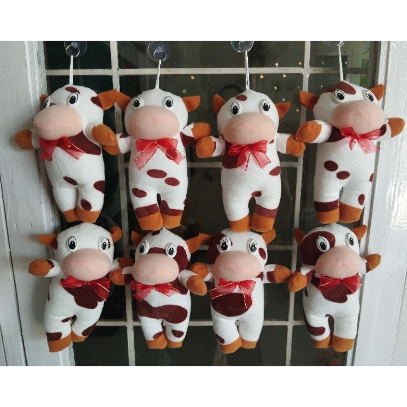 Jual Boneka karakter sapi isi 12 pcs,lucu hiasan kaca mobil dll ...