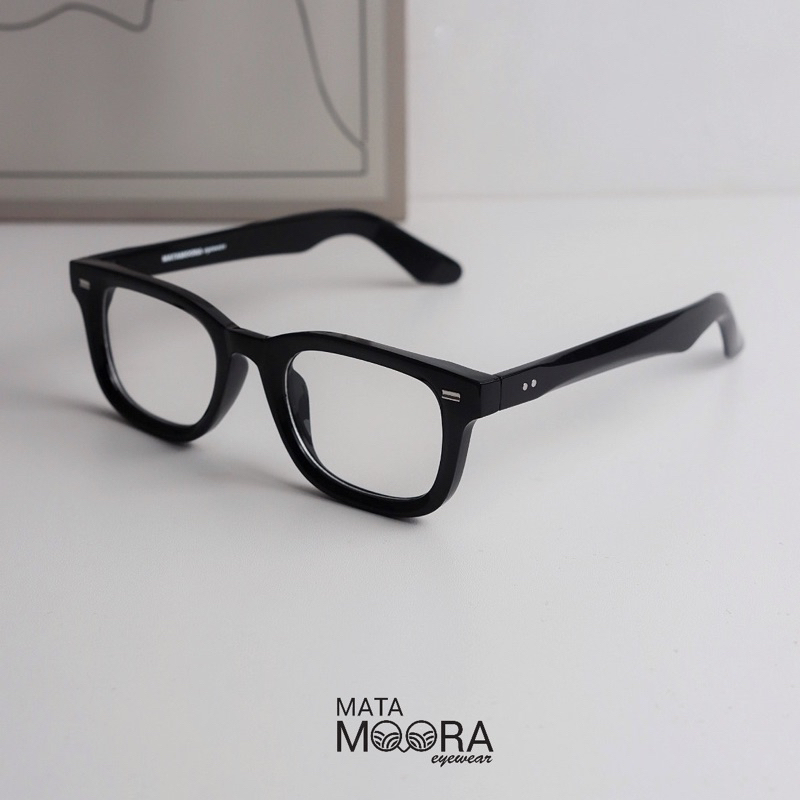 Jual Kacamata Frame Tebal Tipe Maverick Semi Bold Square Lensa Bening ...