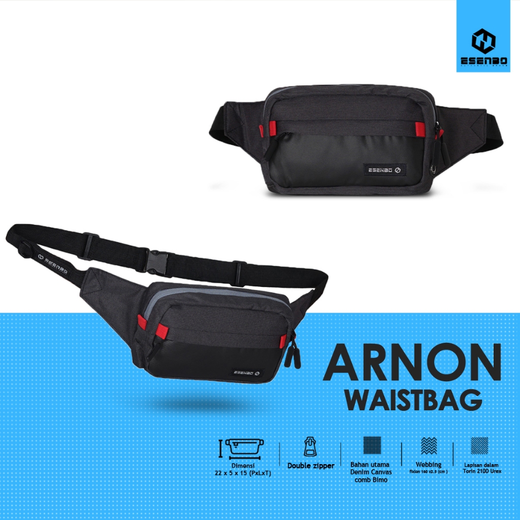 Jual ESENBO Arnon - Waistbag Premium Waistbag Pria Tas Selempang Pria ...