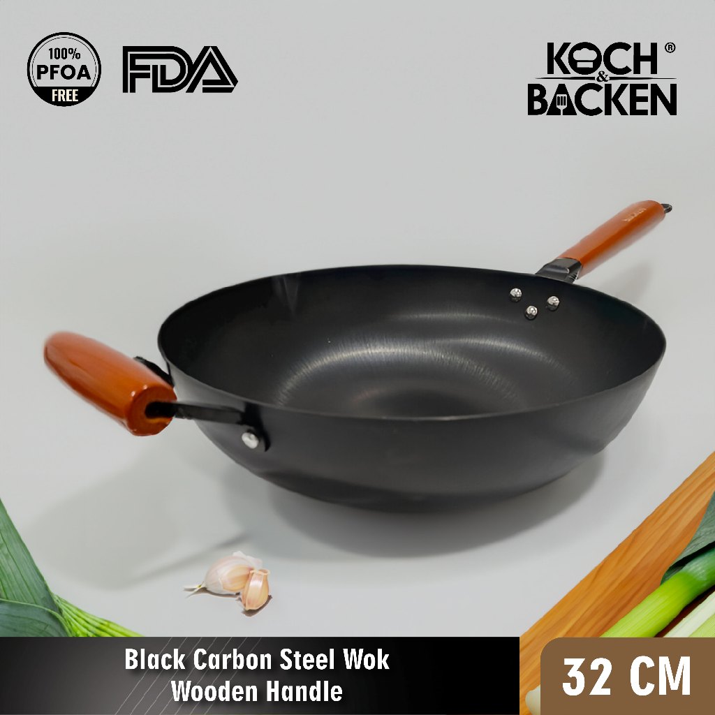 Jual KOCH&BACKEN Black Carbon Steel Nitriding Deep Fry 32cm - Wajan ...