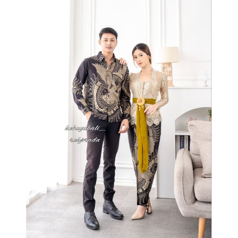Jual COUPLE MODERN SARIMBIT BATIK ANJANI X KEBAYA CHITRA SHIMMER SAGE ...