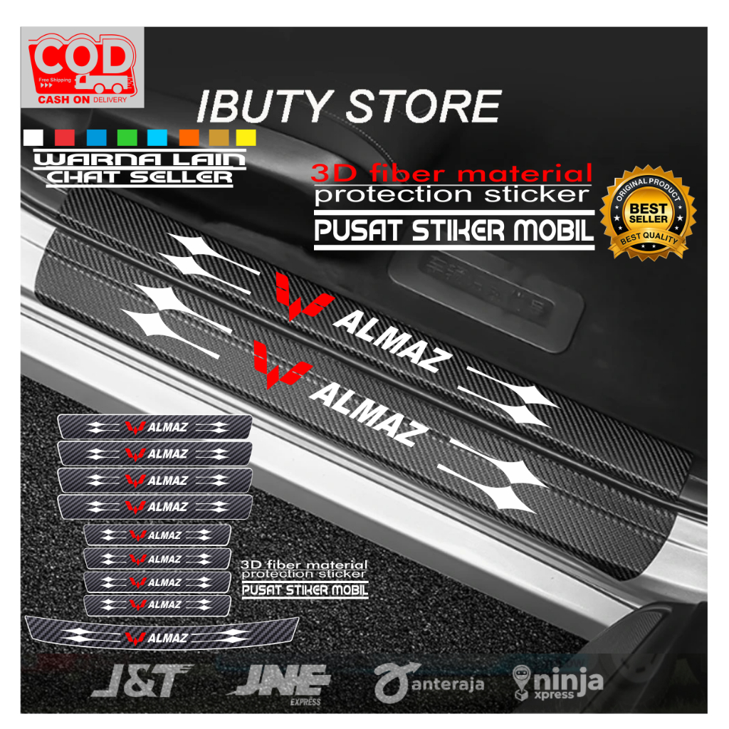 Jual Cutting Sticker Carbon 3D Stiker Pelindung Pijakan Kaki Bawah ...