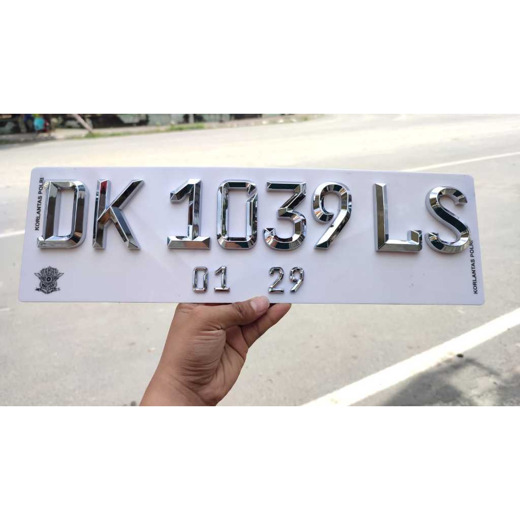 Jual Plat Nomor Mobil Variasi Diamond Chrome Plat Putih Font Jerman ...