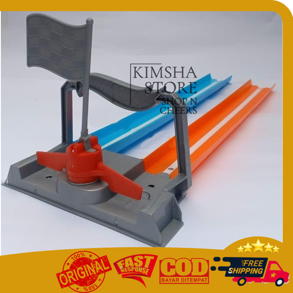 Jual Hot Wheels Track Flag Drop Finish Gate 2 Lane Jalur Lintasan ...