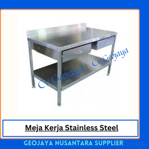 Jual "Meja Kerja Stainless Steel 201 - Desain Praktis dengan 2 Laci ...