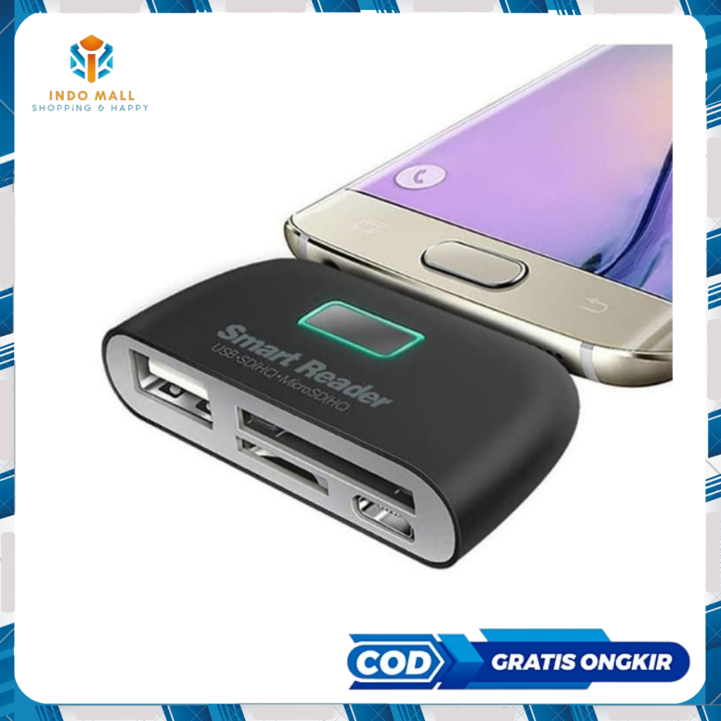 Jual Best Hub Adapter 4 in 1 OTG TF SD Smart Card Reader Micro USB Charger Indomall | Shopee ...