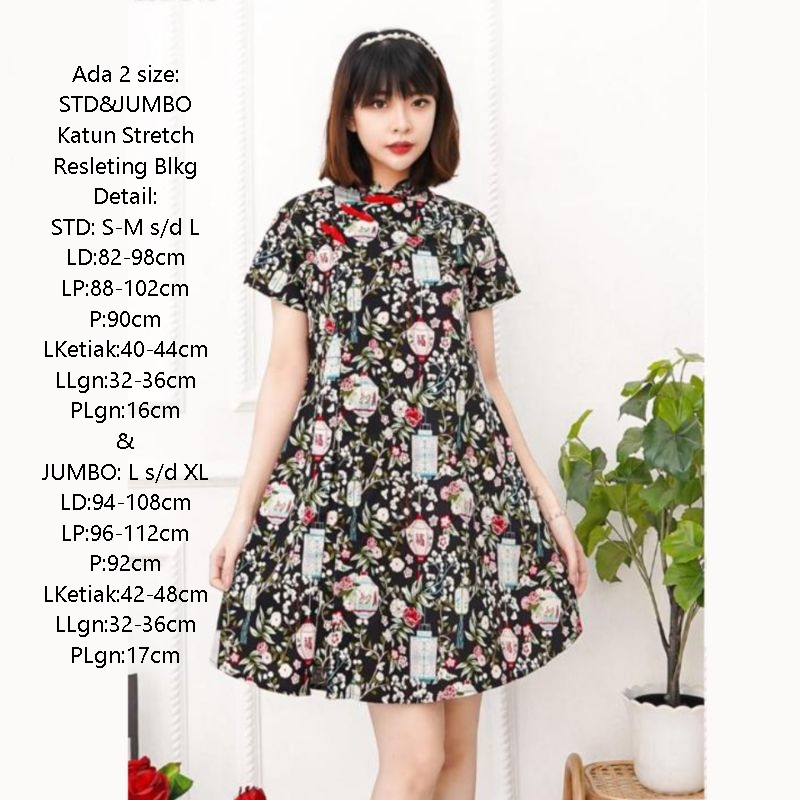 Jual Dress Qipao Jibao Cheongsam Baju Batik Wanita Kancing Shanghai ...
