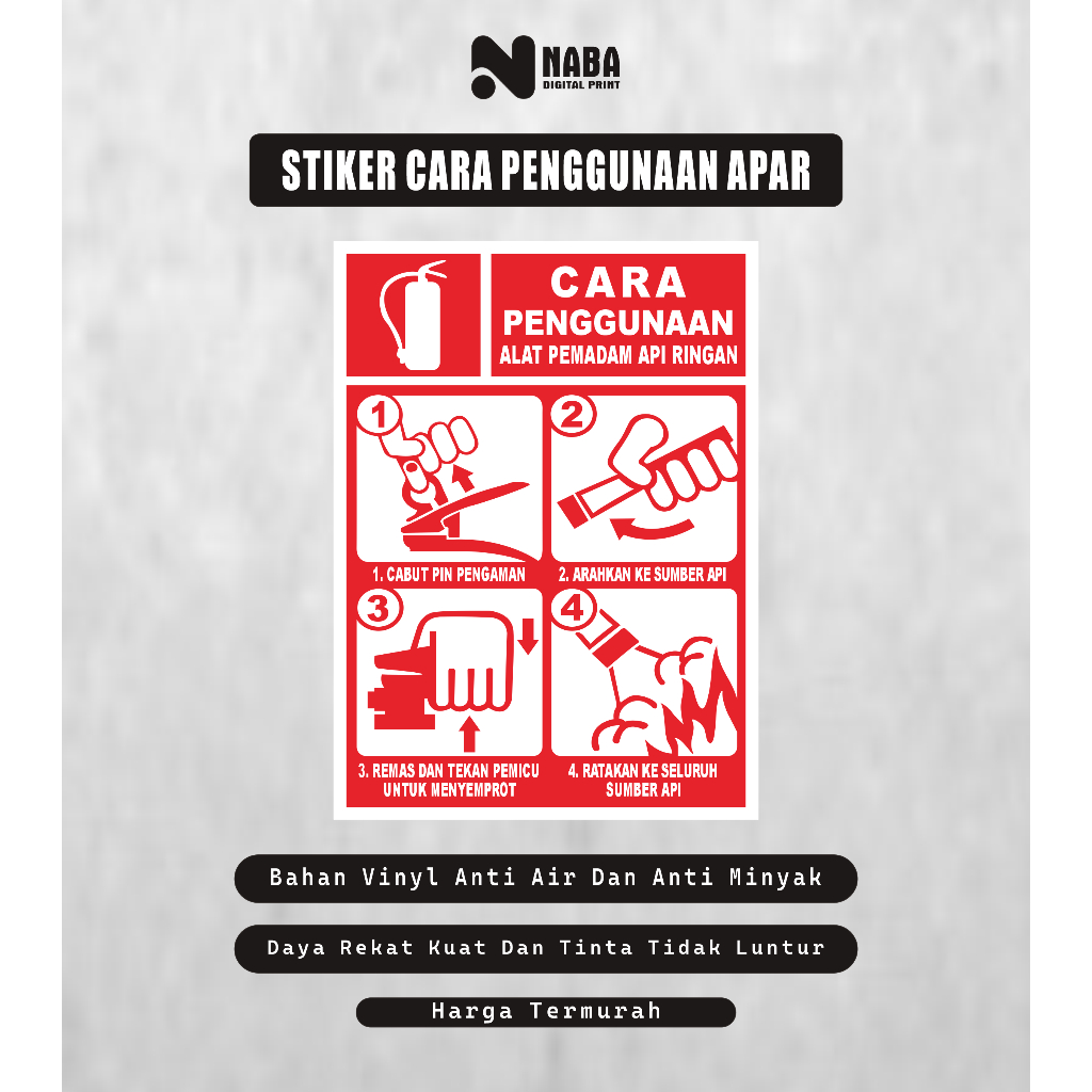 Jual Sign stiker cara menggunakan apar / stiker cara penggunaan apar ...