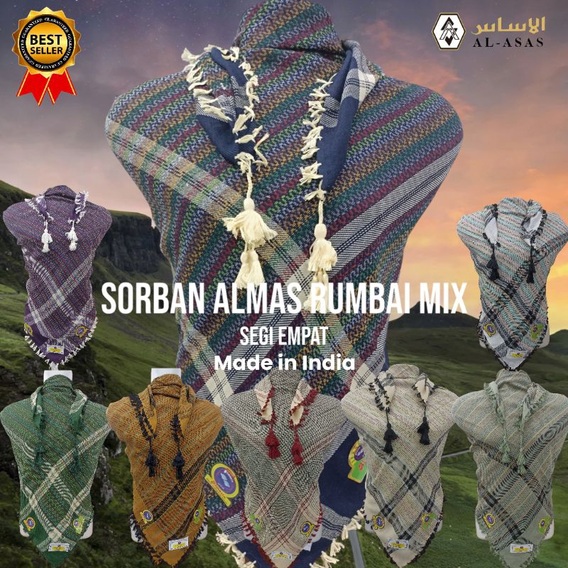 Jual AL-ASAS Sorban Almasin Arab Rumbai Mix /Rida Kashmir Kay Cee ...
