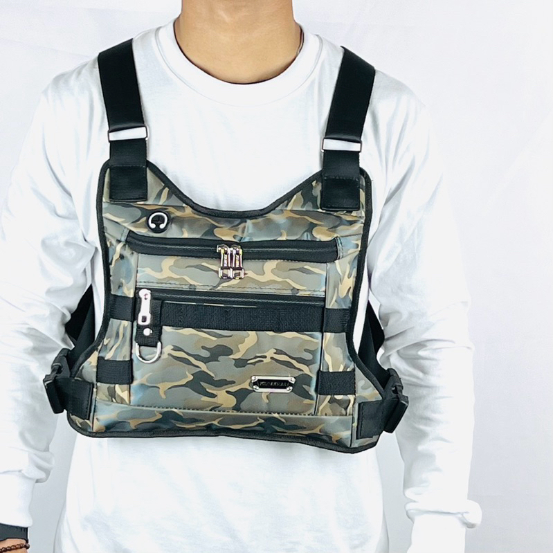 Jual Tas Selempang Pria Chest Bag Tas Rompi Tas Dada Bahan Kulit PU ...