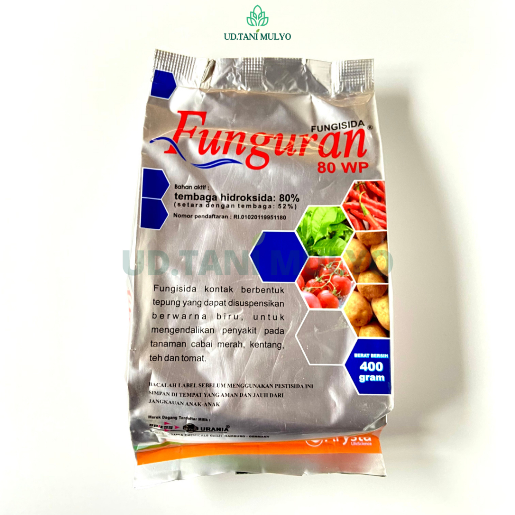 Jual FUNGISIDA FUNGURAN 80 WP Tembaga Hidroksida 80% - 400 Gr | Shopee ...