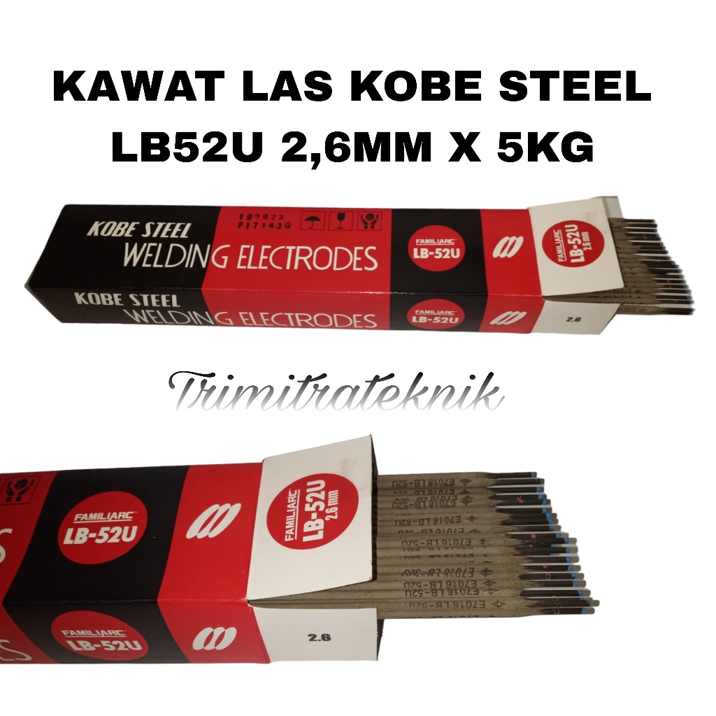 Jual Kawat Las KOBE STEEL LB-52U Diameter 2,6mm Kemasan 5kg- AWS E 7018 READY STOCK | Shopee ...