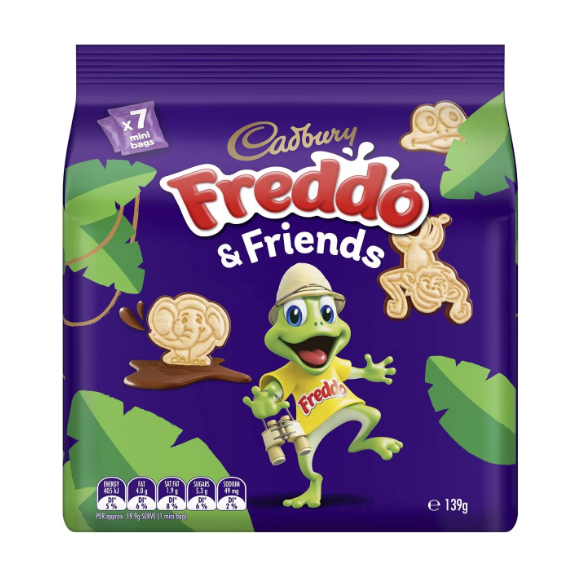 Jual Cadbury Freddo & Friends Chocolate Dipped Biscuits Mini Bags 7 ...