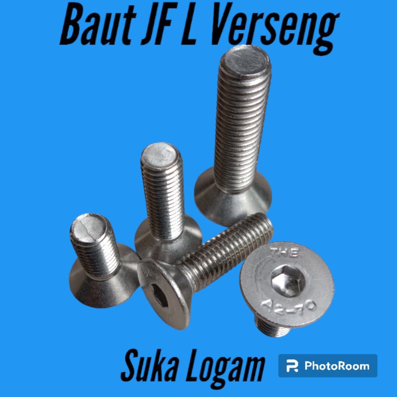 Jual Baut Verseng L M10 x 50 ( Panjang 5cm ) Stainlees Steel Baut JF L Countersink Drat 14 ...