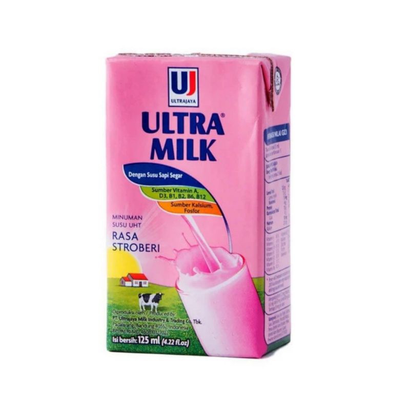 Jual SUSU UHT ULTRA MINI STRAWBERY KEMASAN 125 ML | Shopee Indonesia
