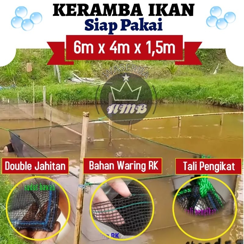 Jual Keramba Ikan Hapa Jaring Apung Bahan Kasa Hijau Waring Anti Geser ...