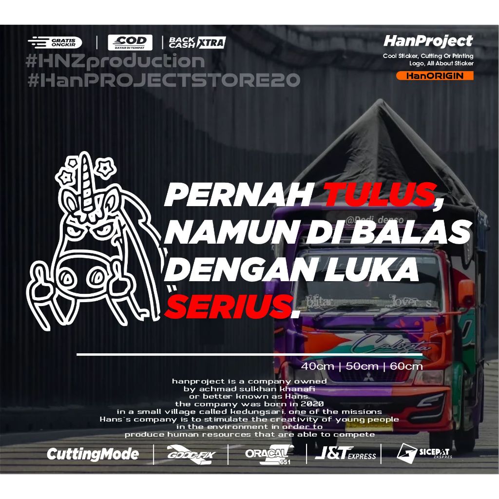 Jual STICKER CUTTING KATA KATA "PERNAH SERIUS NAMUN DI BALAS DENGAN ...